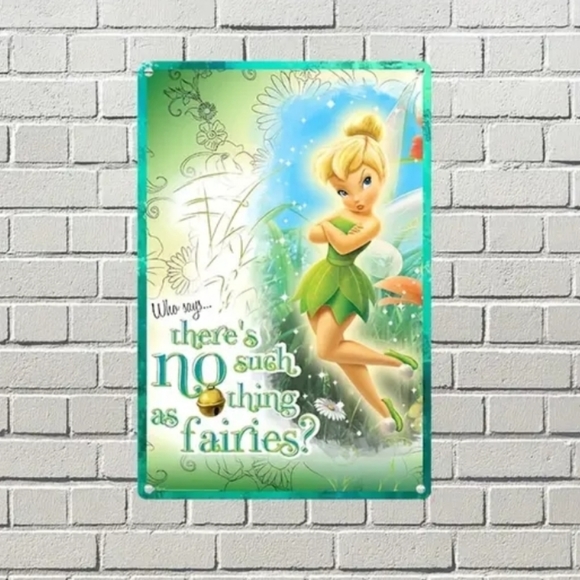 Disney | Accents | Disney Tinkerbell Aluminum Sign | Poshmark